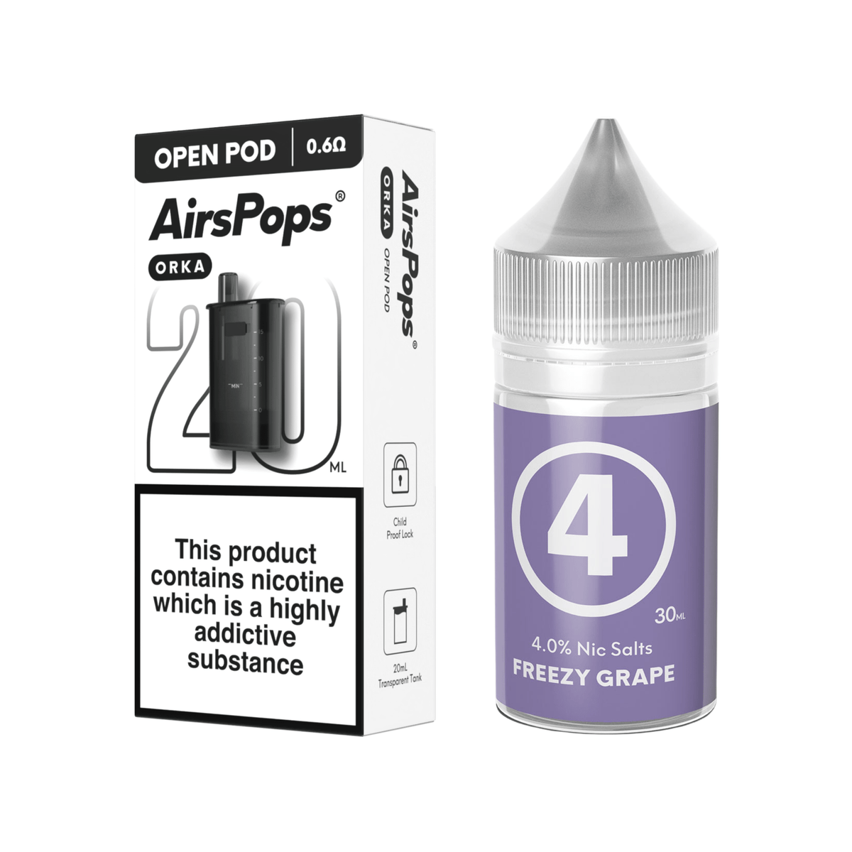 AirsPops ORKA Refillable Pod & 313 E-Liquid Bundle – Smoke Organic Store