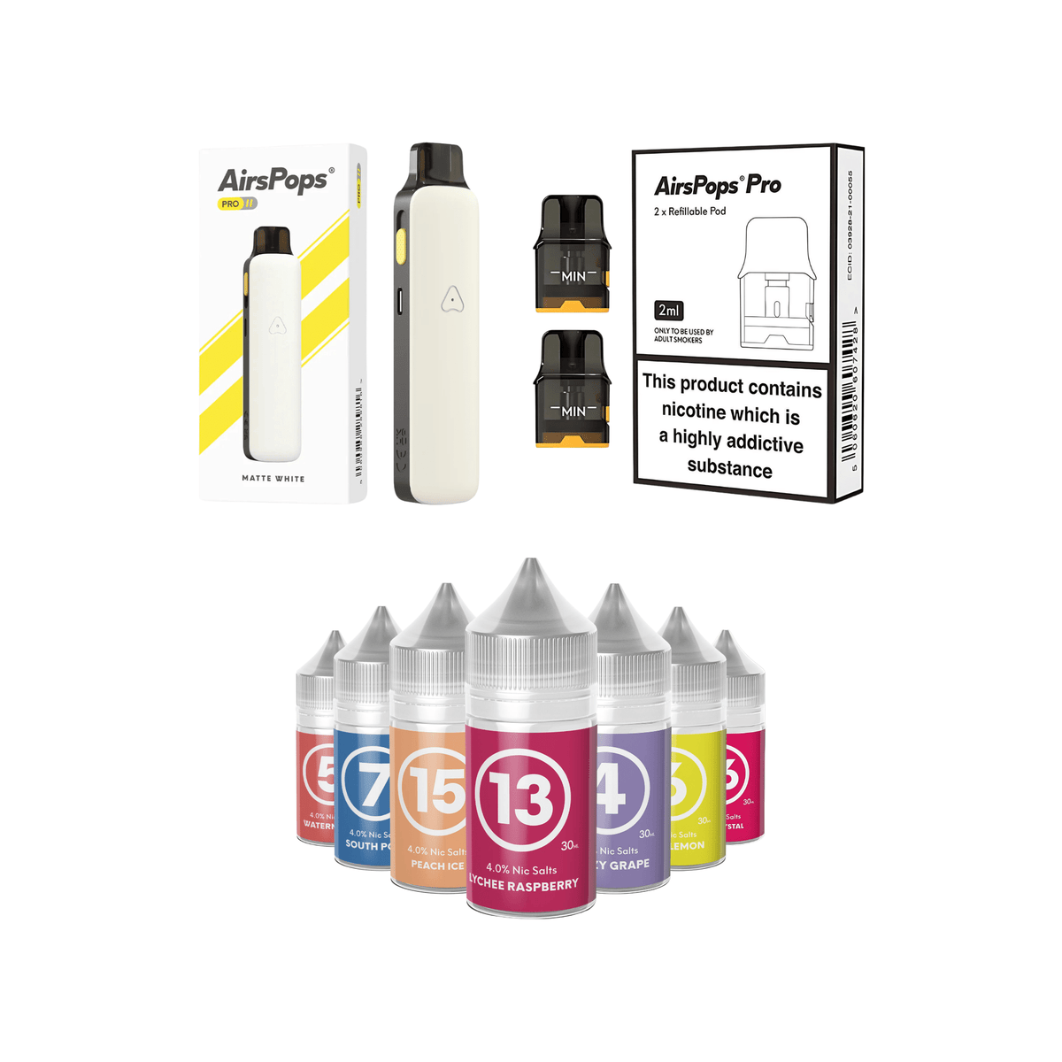 Airscream Pro II Device, Refillable Pods and E-Liquid Bundle – Smoke ...